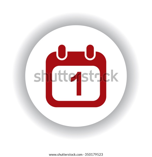 Calendar Icon Red Isolated White Background Stock Vector (Royalty Free ...