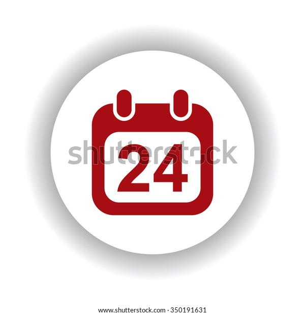 Calendar Icon Red Isolated White Background Stock Vector (Royalty Free ...