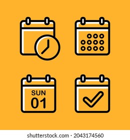 Calendar Icon Set Simple Calendar Icon Stock Vector (Royalty Free ...