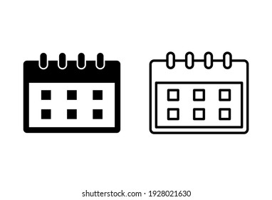 Calendar Icon Set Calendar Symbols Calendar Stock Vector (Royalty Free ...