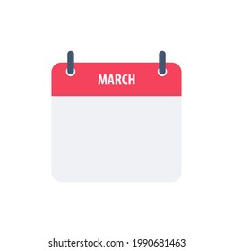 Calendar Icon Symbol March Simple Design Stock Vector (Royalty Free ...