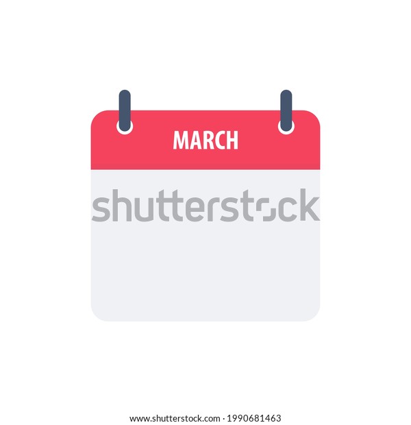 Calendar Icon Symbol March Simple Design Stock Vector (Royalty Free ...