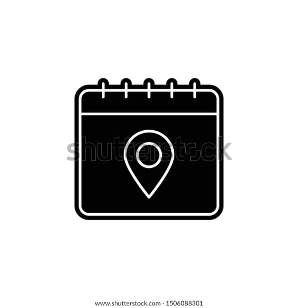 Calendar Location Icon Simple Glyph Flat Stock Vector (Royalty Free ...
