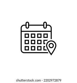 Calendar Map Pin Icon Stock Vector (Royalty Free) 2202972879 | Shutterstock