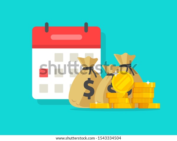 Calendar Money Vector Illustration Flat Cartoon Stock Vector (Royalty ...