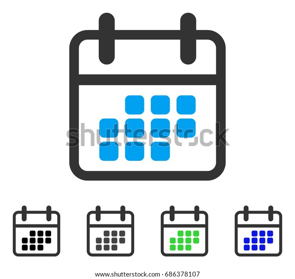 Calendar Month Flat Vector Pictogram Colored Stock Vector (Royalty Free ...