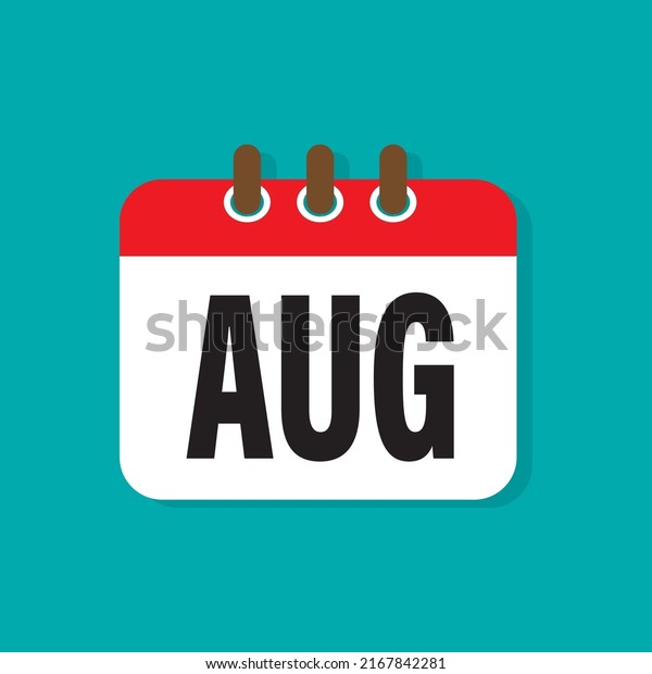 Calendar Month Vector Icon August Sign Stock Vector (Royalty Free ...