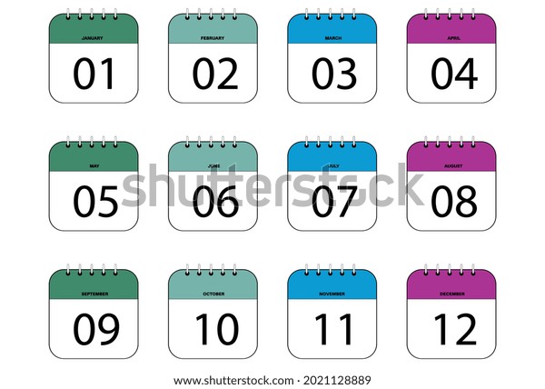 Calendar Months Days Stock Vector (Royalty Free) 2021128889 | Shutterstock