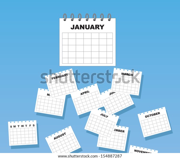 Calendar Months Year Falling Stock Vector (Royalty Free) 154887287