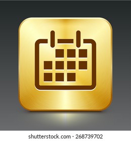 Calendar Icon 3d Render Golden Calendar Stock Illustration 1060279751