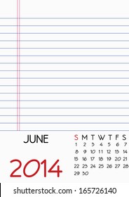 Calendar Paper Design June Stock Vector (Royalty Free) 165726140 ...