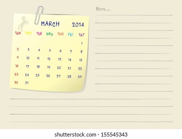 Calendar Paper Note Month On June: vector de stock (libre de regalías ...