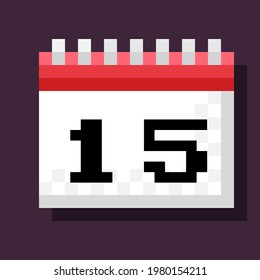 Calendar Pixel Art Website Flat Icon Stock Vector (Royalty Free ...