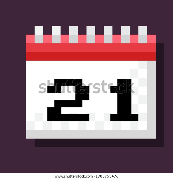 Calendar Pixel Art Website Flat Icon Stock Vector (Royalty Free ...