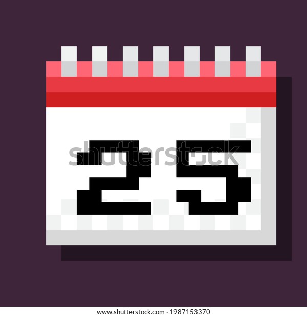 Calendar Pixel Art Website Flat Icon Stock Vector (Royalty Free ...