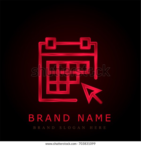 Calendar Red Chromium Metallic Logo Stock Vector (Royalty Free ...
