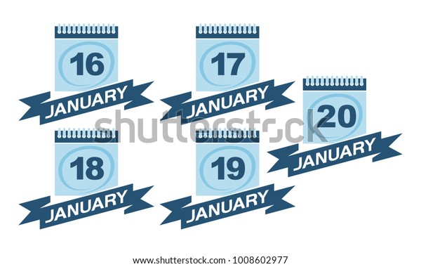 Calendar Ribbon Set Stock Vector (Royalty Free) 1008602977