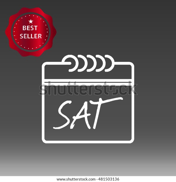 Calendar Saturday Vector Icon Illustration Stock Vector (Royalty Free ...