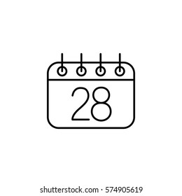 Calendar Sheet 28 Date Schedule Appointment Stock Vector (Royalty Free ...