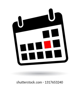 Calendar Simple Icon Red Date Stock Vector (Royalty Free) 1317653240 ...