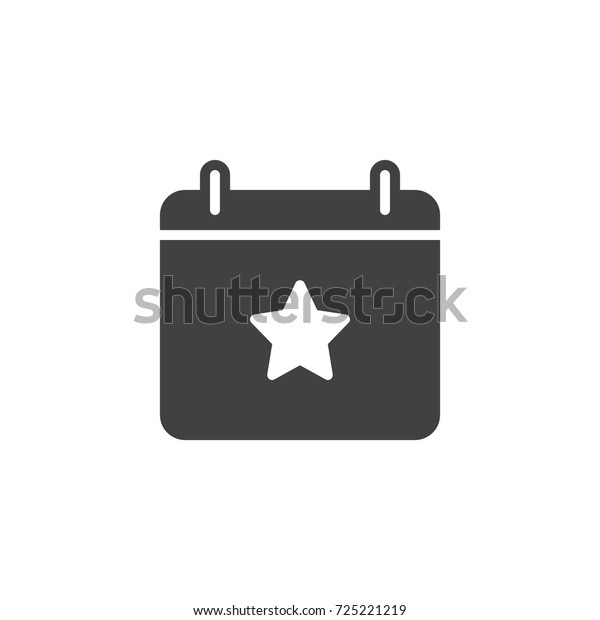 Calendar Star Icon Vector Filled Flat Stock Vector (Royalty Free ...