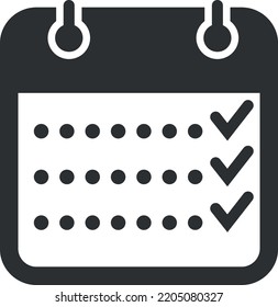 Calendar Task Checklist Black Icon Schedule Stock Vector (Royalty Free ...