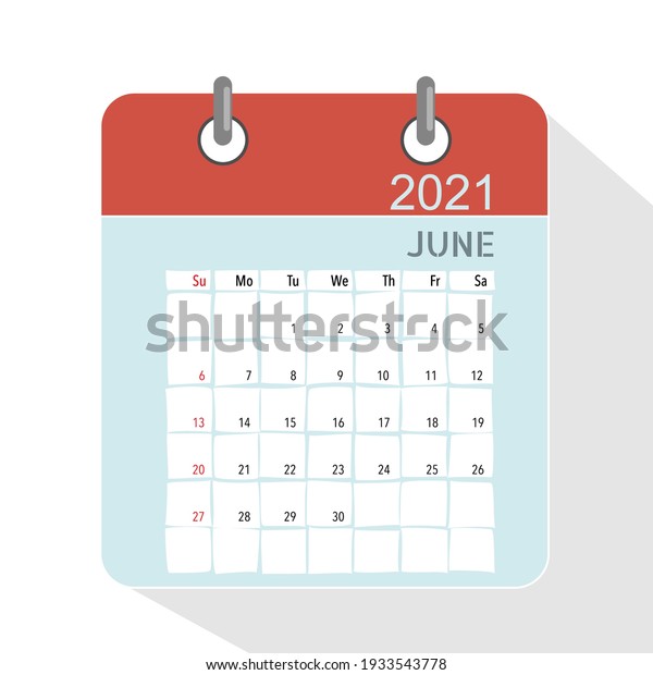 Calendar Template 2021 Year June Week Stock Vector (Royalty Free ...