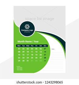 Calendar Template Monthly Vector Stock Vector (Royalty Free) 1243298065 ...