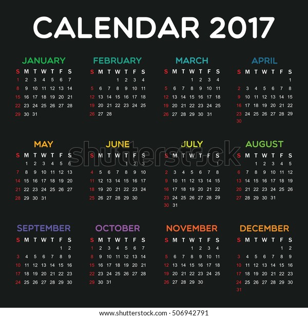 Calendar Template Your Business Stock Vector (Royalty Free) 506942791