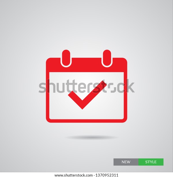 Calendar Tick Icon Trendy Flat Style Stock Vector (Royalty Free ...