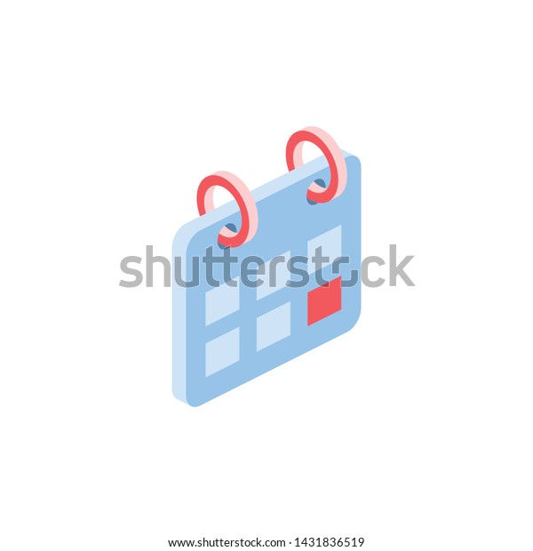 Calendar Vector 3d Isometric Color Icon Stock Vector (Royalty Free ...