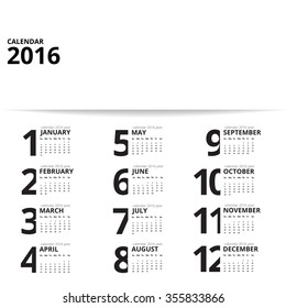 Calendar Vector Design Template Stock Vector (Royalty Free) 355833866 ...