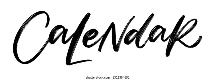 Calendar Vector Hand Lettering Stock Vector (Royalty Free) 1322384651 ...