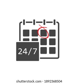 1,442 24 7 calendar Images, Stock Photos & Vectors | Shutterstock