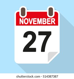 Calendar Vector Icon Flat Style November Stock Vector (Royalty Free ...