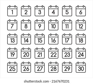 Calendar Vector Icons Set Calendar Symbols Stock Vector (Royalty Free ...