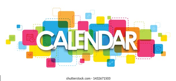 Calendar Vector Typography Banner On Colorful: vector de stock (libre ...
