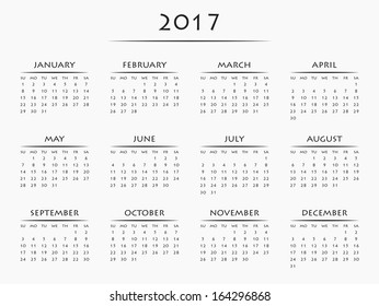 Vektor Stok Mockup Simple Calendar Layout 2019 2020 (Tanpa Royalti ...