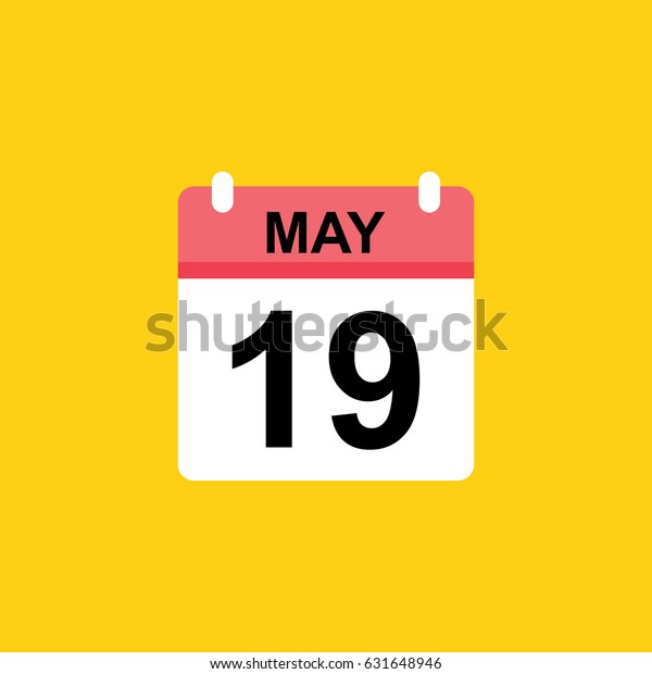 Calender May 19 Icon Illustration Isolated Stock Vector (Royalty Free ...