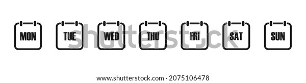 Calender Symbols Icons Set Vector Illustration Stock Vector (Royalty ...