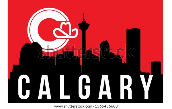 Calgary Skyline Silhouette Background Vector Illustration Stock Vector ...
