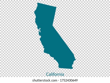 Califonia Map Vector Isolated Teal Color Stock Vector (Royalty Free ...