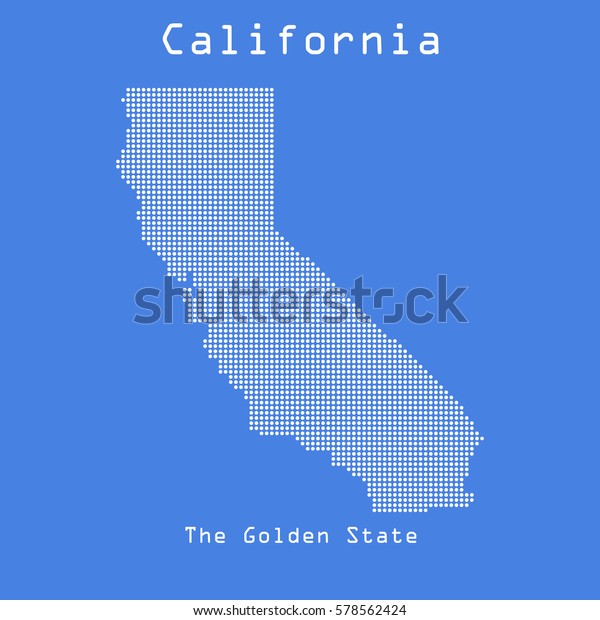 California Abstract Dots Map Name State Stock Vector (Royalty Free ...