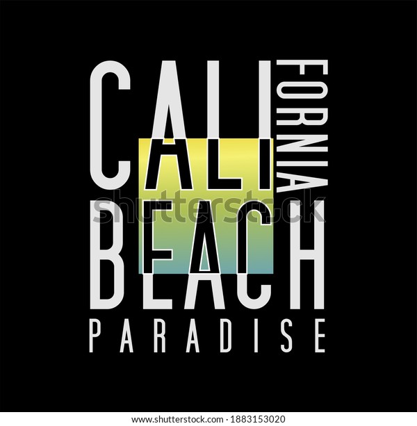 California Beach Design Typography Square Background Stock Vector ...