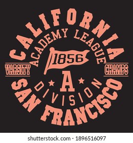 California College Vector Design Print Tee Stock Vector (Royalty Free ...