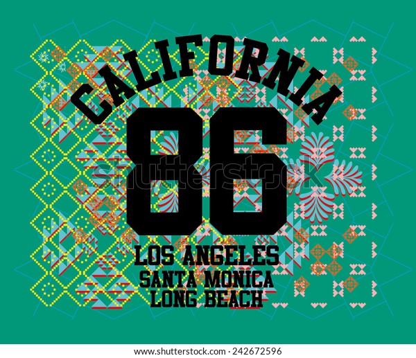 California Graphic Design Vector Art 스톡 벡터(로열티 프리) 242672596 | Shutterstock