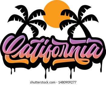 California Hand Lettering Design Vector Stock Vector (Royalty Free ...
