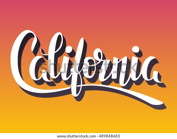 California Hand Lettering Poster Vector Illustration Stock Vector ...