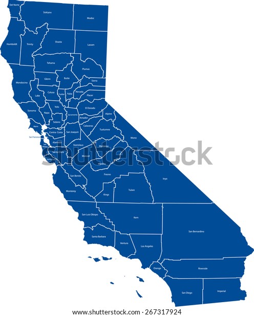 California Map Stock Vector (Royalty Free) 267317924 | Shutterstock