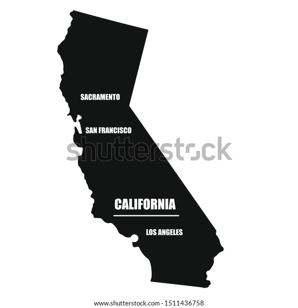 California Map Black On White Background Stock Vector (Royalty Free ...
